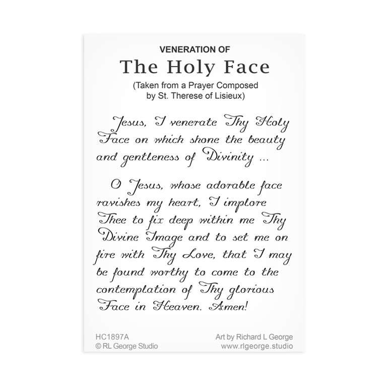 The Holy Face Prayer Card – RL George Studio